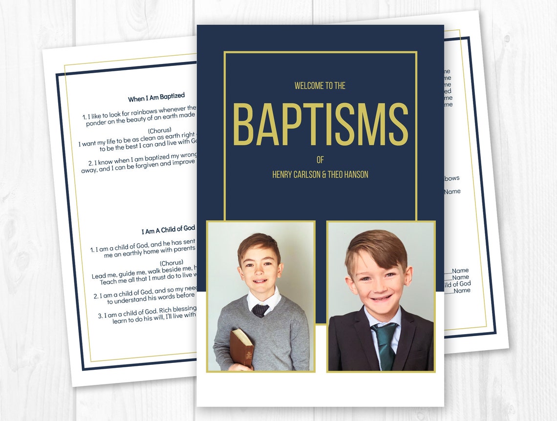 LDS Baptism Program LDS Baptism Program Boy LDS Baptism - Etsy