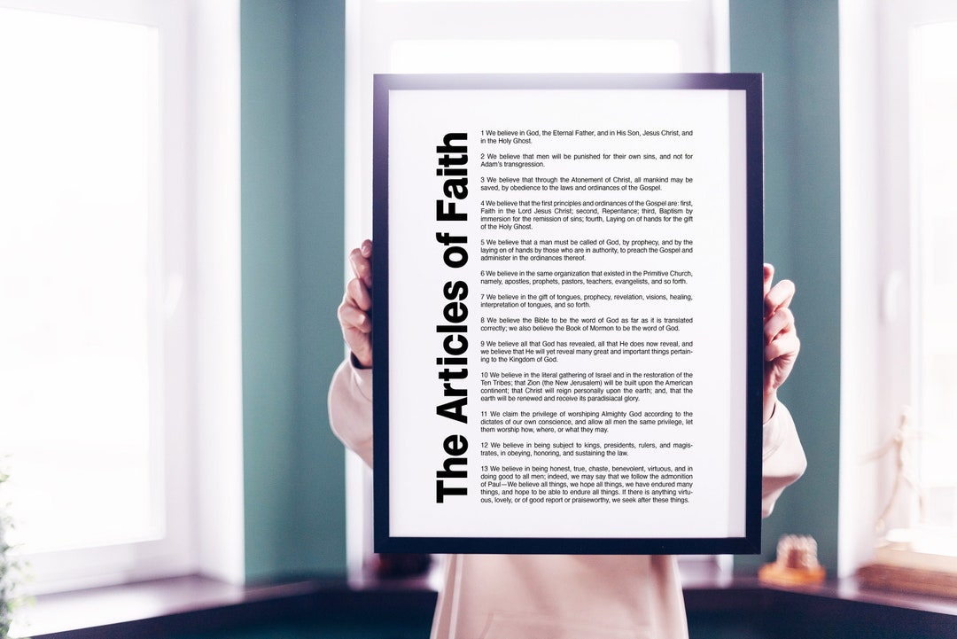 The Articles of Faith, LDS Primary, LDS Baptism Gift, Baptism Print ...