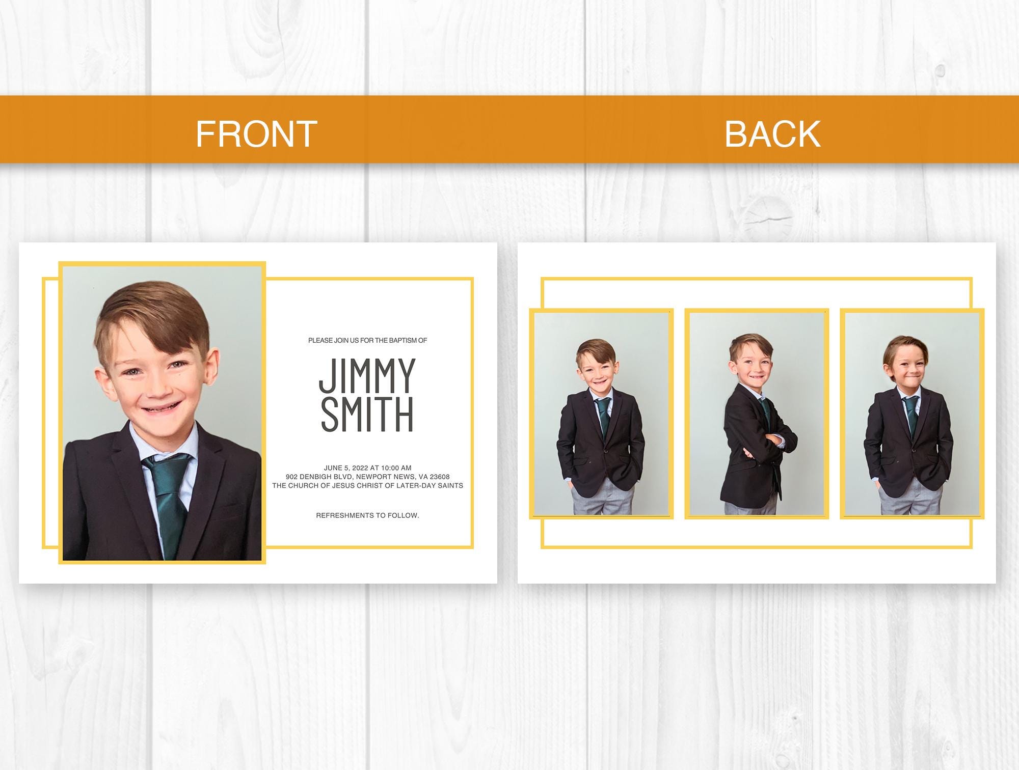LDS Baptism Program Editable LDS Baptism Program Boy Baptism Invitation ...