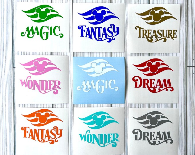 Disney Cruise Logo With Ship Name Vinyl Decals, Vinyl Bottle Decals - Etsy