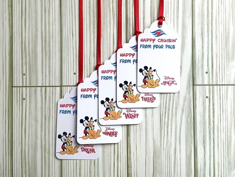 Disney Mickey and Pluto Cruise Ship Gift Tag, Fe Gift Tag, Cabin Gift ...