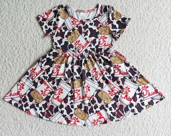 Girls Chick Fil a Dress - Etsy