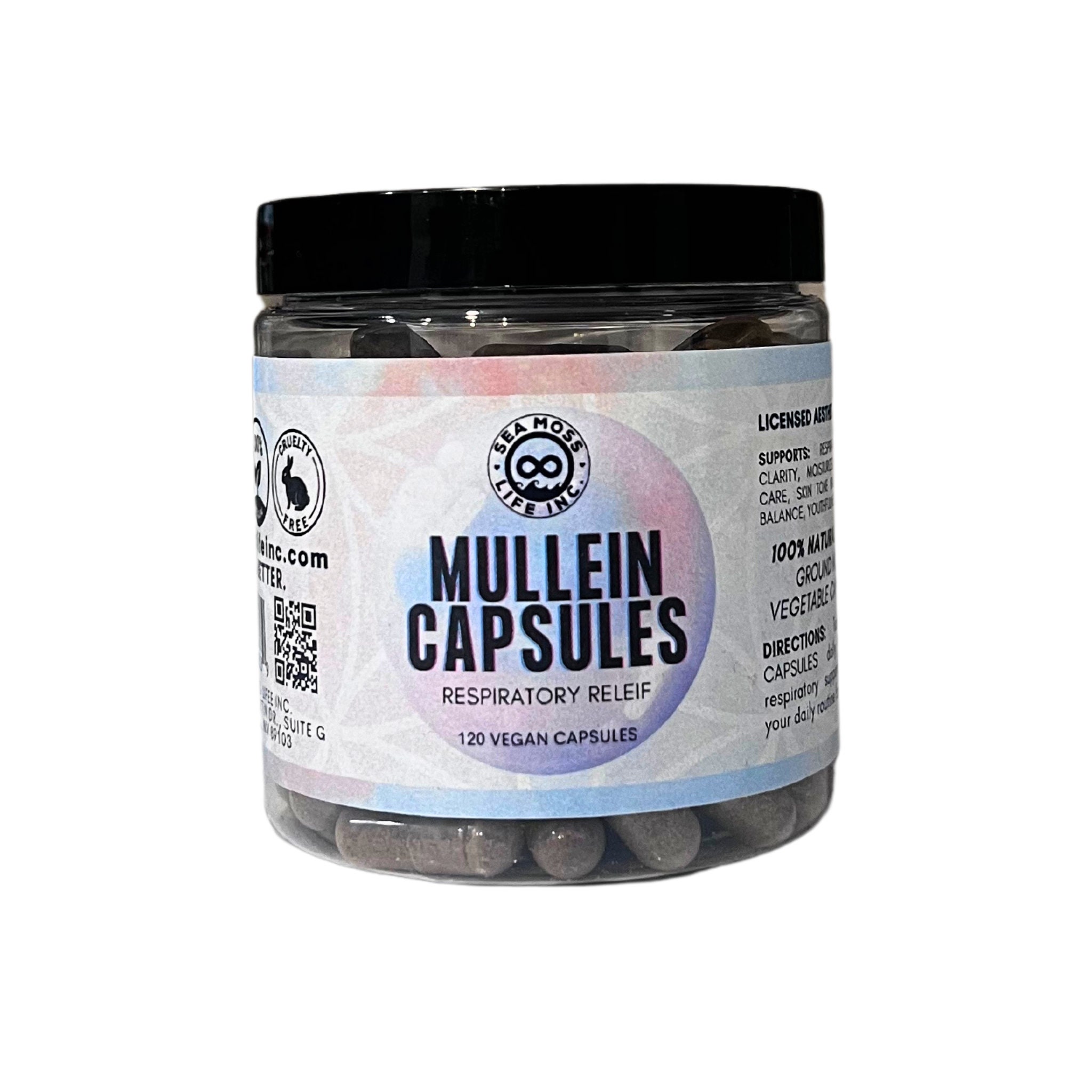 MULLEIN CAPSULES Dr. Sebi Approved Lung Cleanse Natural Respiratory ...