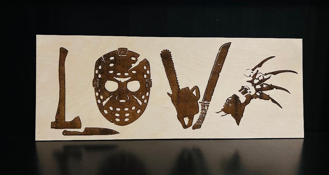 LOVE Horror Movie Sign | Scary Movie Valentines Day Decor | Horror ...