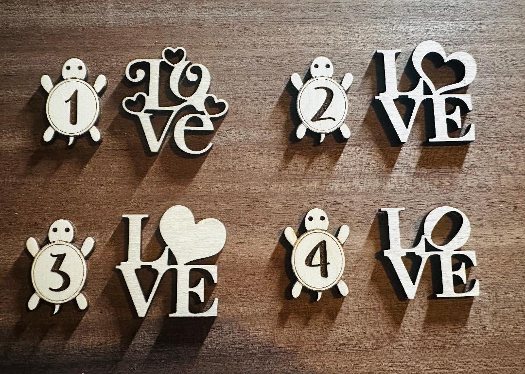 Love With Hearts Wood Cut Out | Laser Cut Love Hearts | Love Sign ...