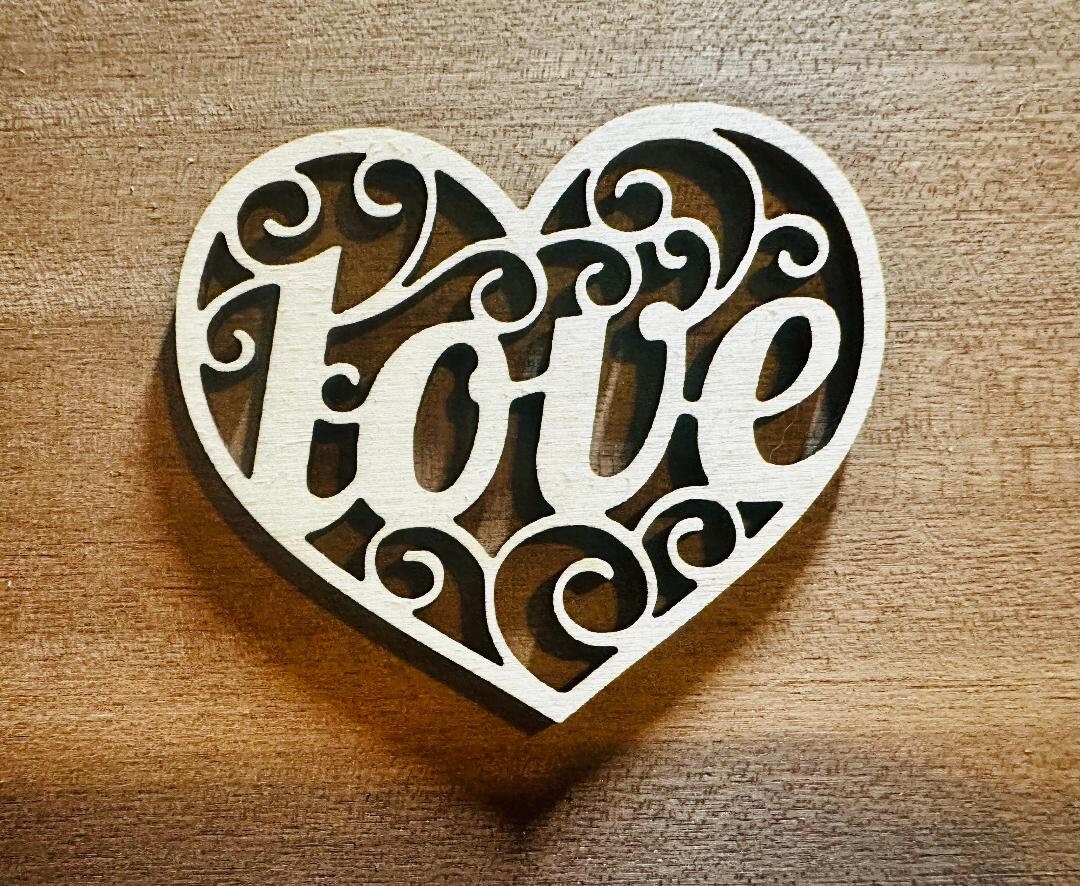 Love Heart With Spiral Swirls | Laser Cut Wood Cut Outs | DIY Craft ...