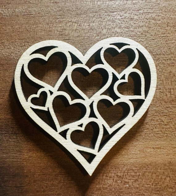 Laser Cut Wooden Hearts Anatomical Heart Wooden Artwork | Light