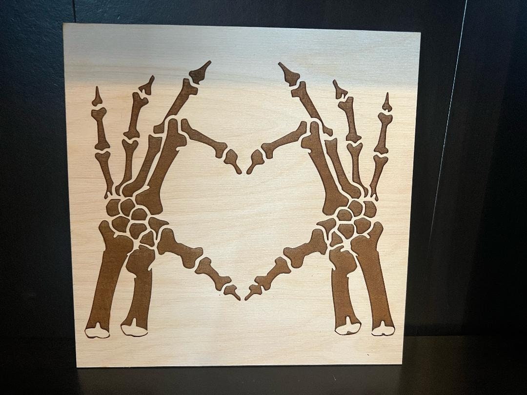 Personalized Skeleton Hands Heart Decor Custom Engraving - Etsy