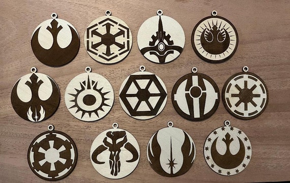 Set of 13 Engraved Star Wars Symbols Ornaments Custom Star - Etsy
