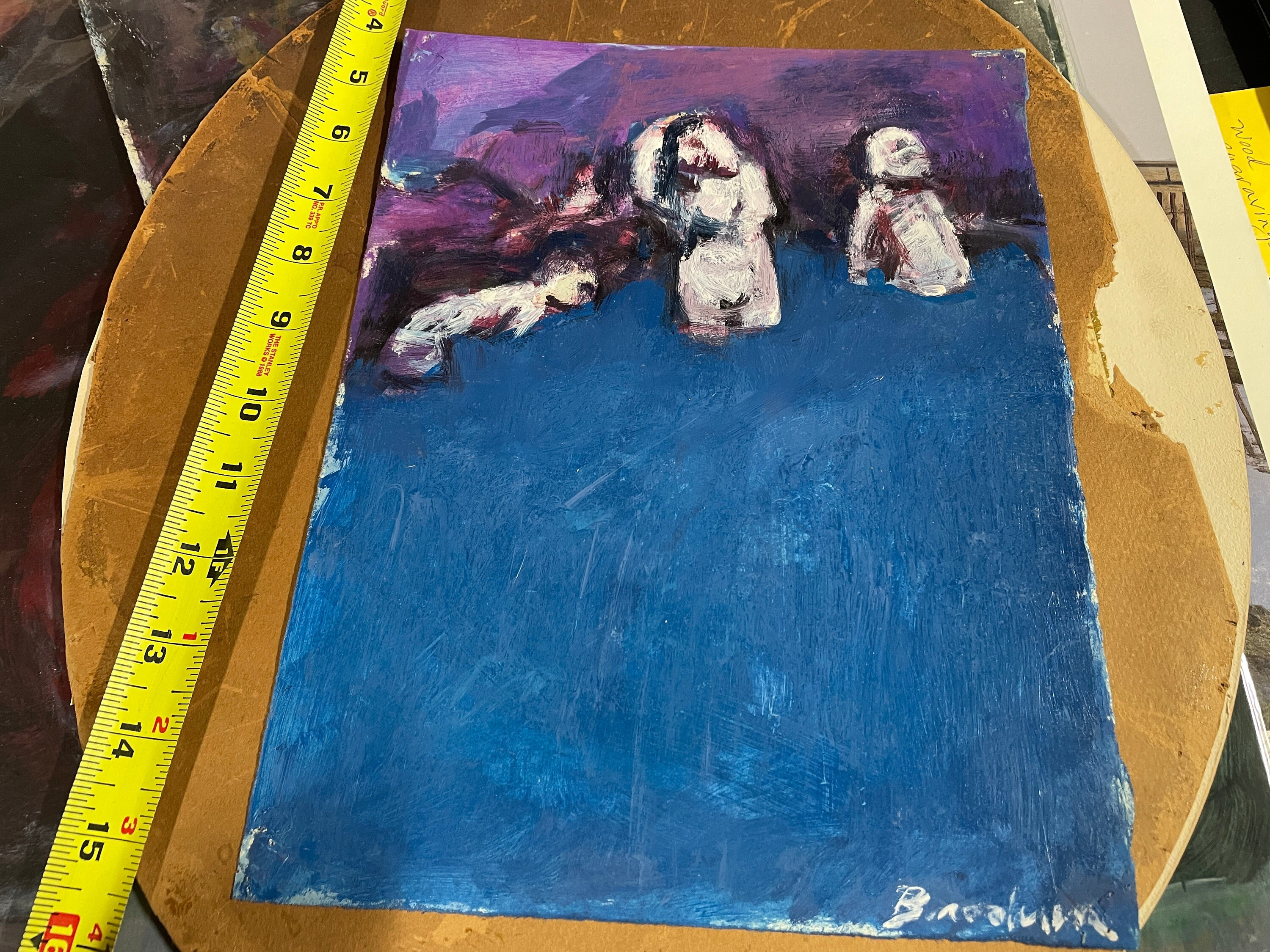 Broderson water Figures Original Painting on Paper Circa 1970. 11 1/2 X ...