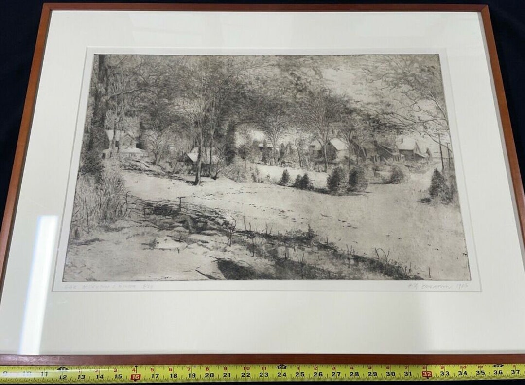 Tom Edwards, “backyard 1 Winter,” Etching (5/24), 1985 - Etsy