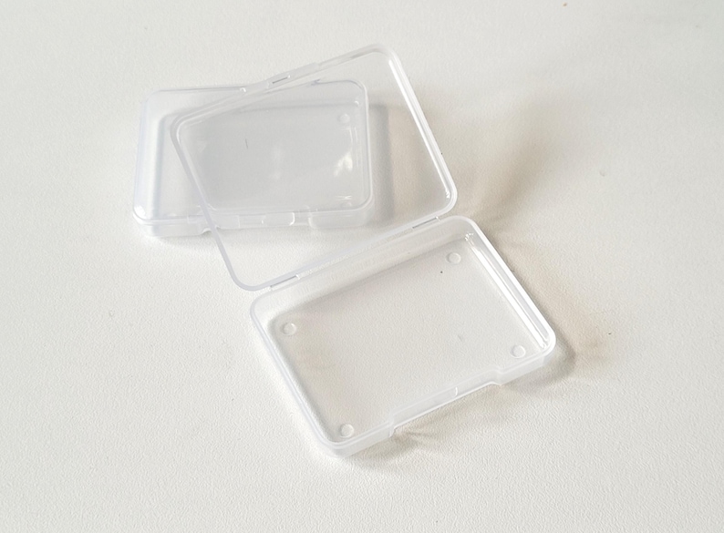 Set of 2 Rectangular Transparent Plastic Boxes, 6.7 Cm X 5 Cm X 1.2 Cm ...