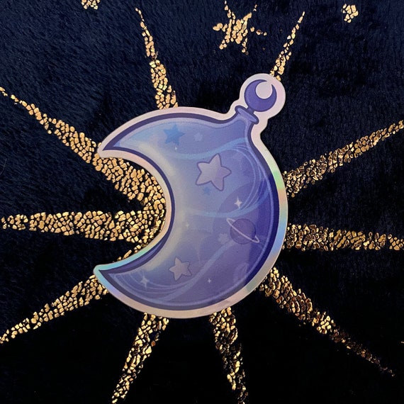 Stickers Paper & Party Supplies Holographic Moon Potion Bottle Sticker ...