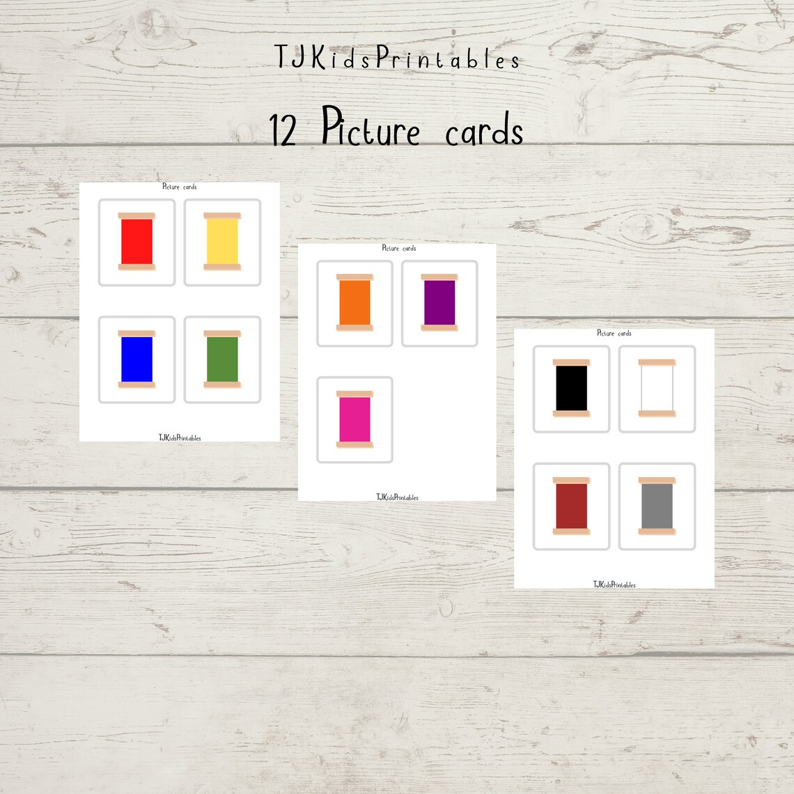 Colors Printable Flashcards Montessori 3 Part Cards Color | Etsy