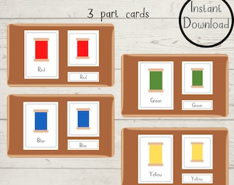 Colors Printable Flashcards, Montessori 3 Part Cards, Color Box Tablets ...