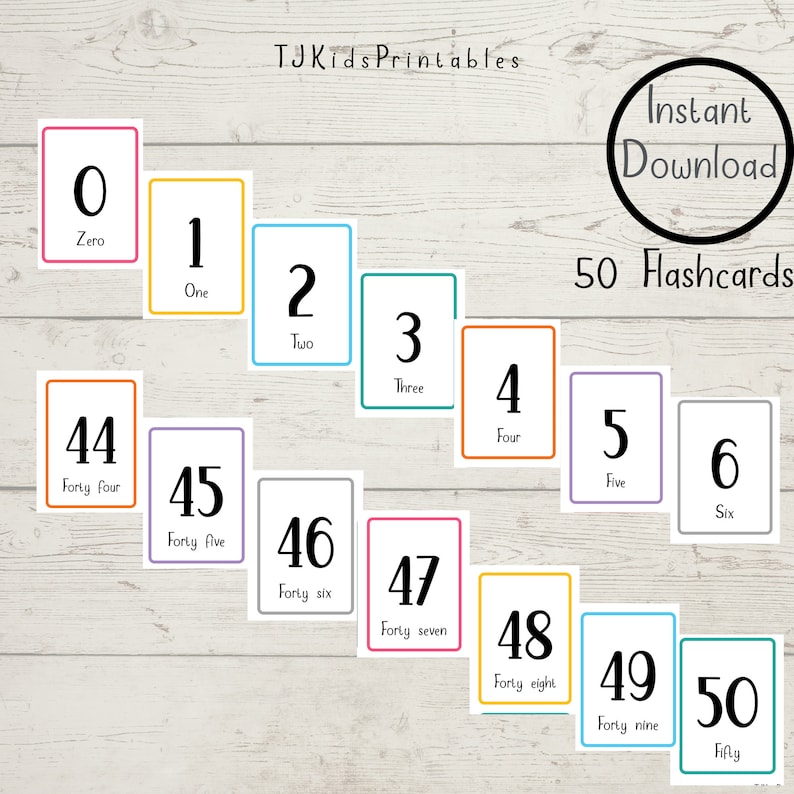 Montessori Numbers Printable Flashcards Toddler Flashcards - Etsy