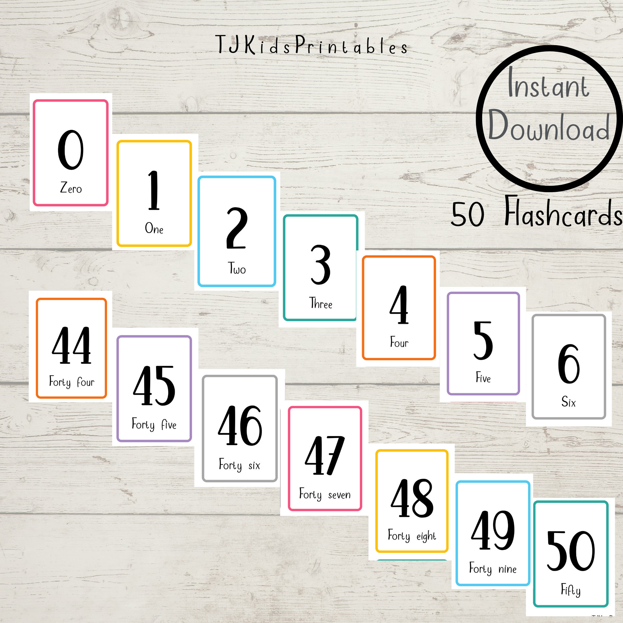 Montessori Numbers Printable Flashcards, Toddler Flashcards, Preschool ...