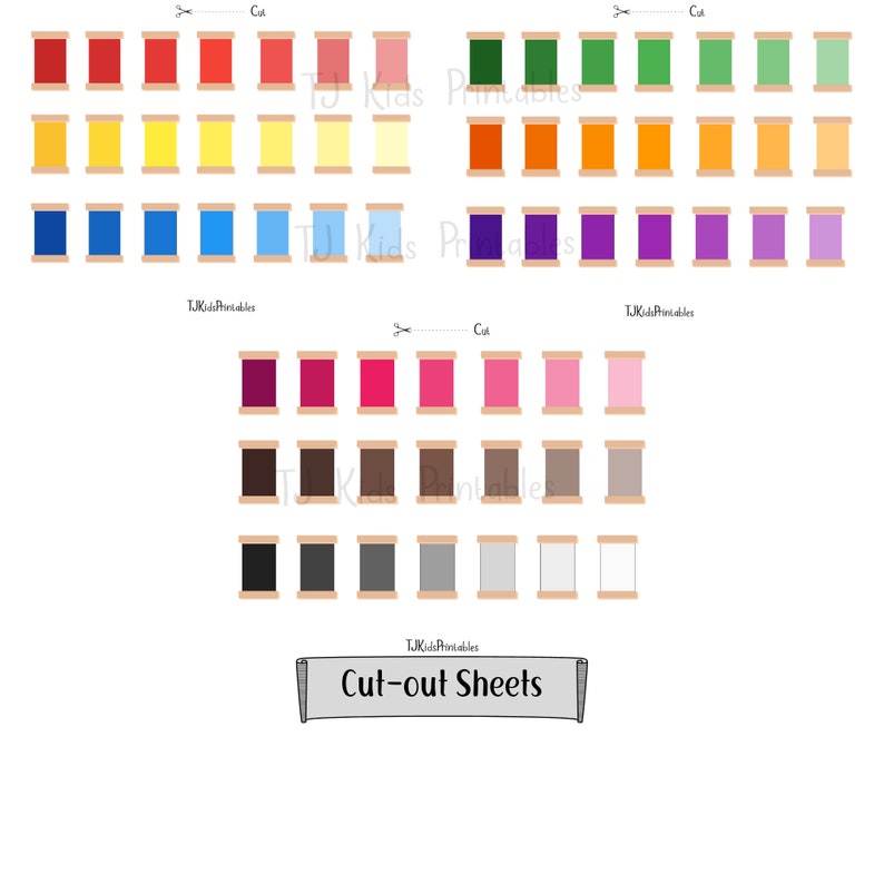 Montessori Color Tablets Printable, Color Grading Activity, Color Box 3 ...