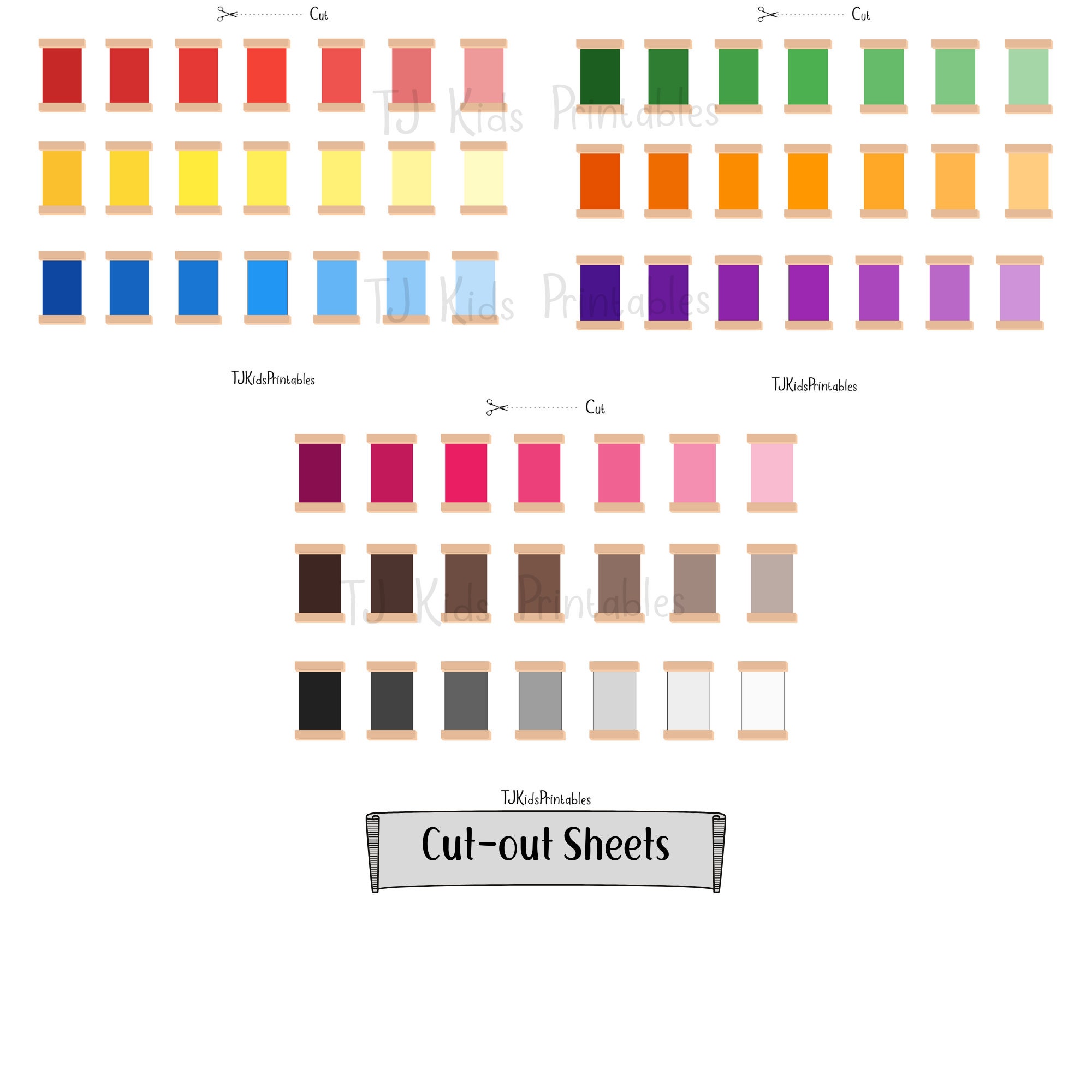 Montessori Color Tablets Printable, Color Grading Activity, Color Box 3 ...