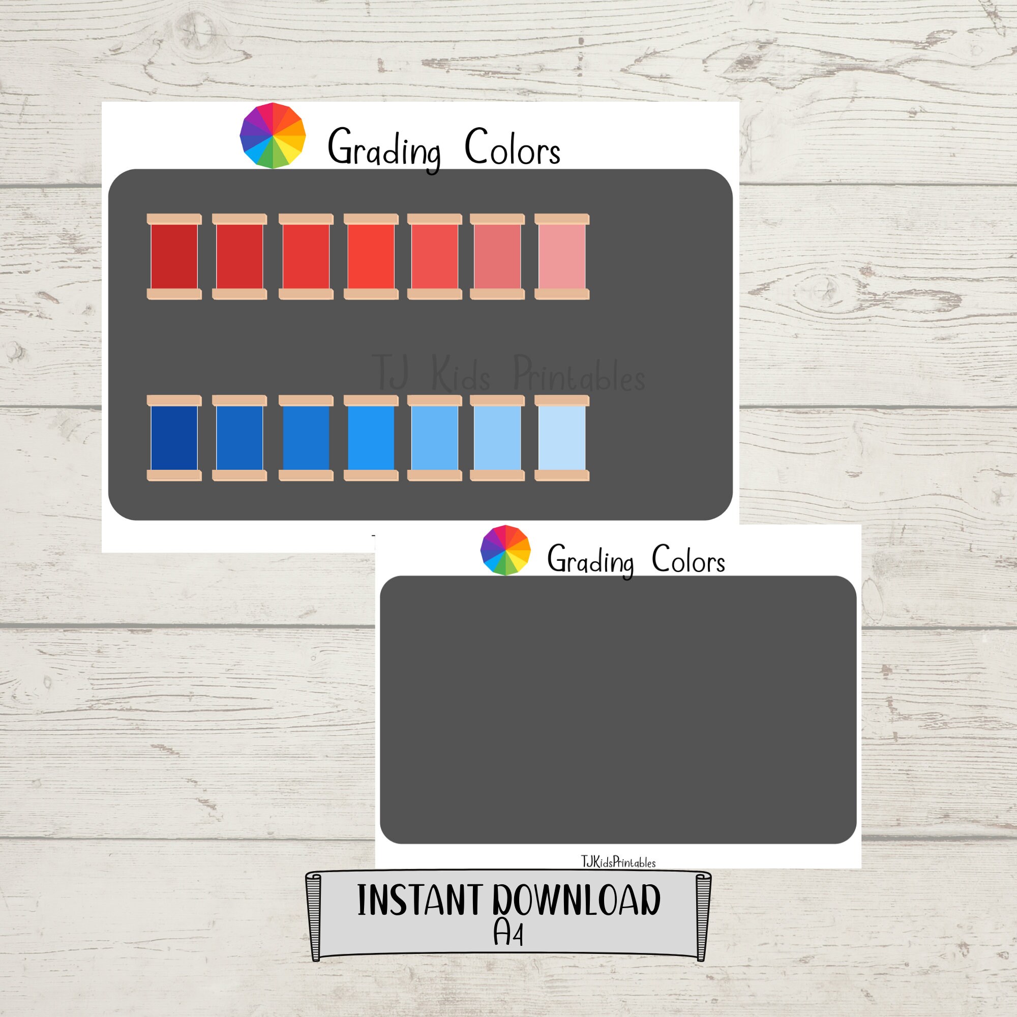 Montessori Color Tablets Printable, Color Grading Activity, Color Box 3 ...