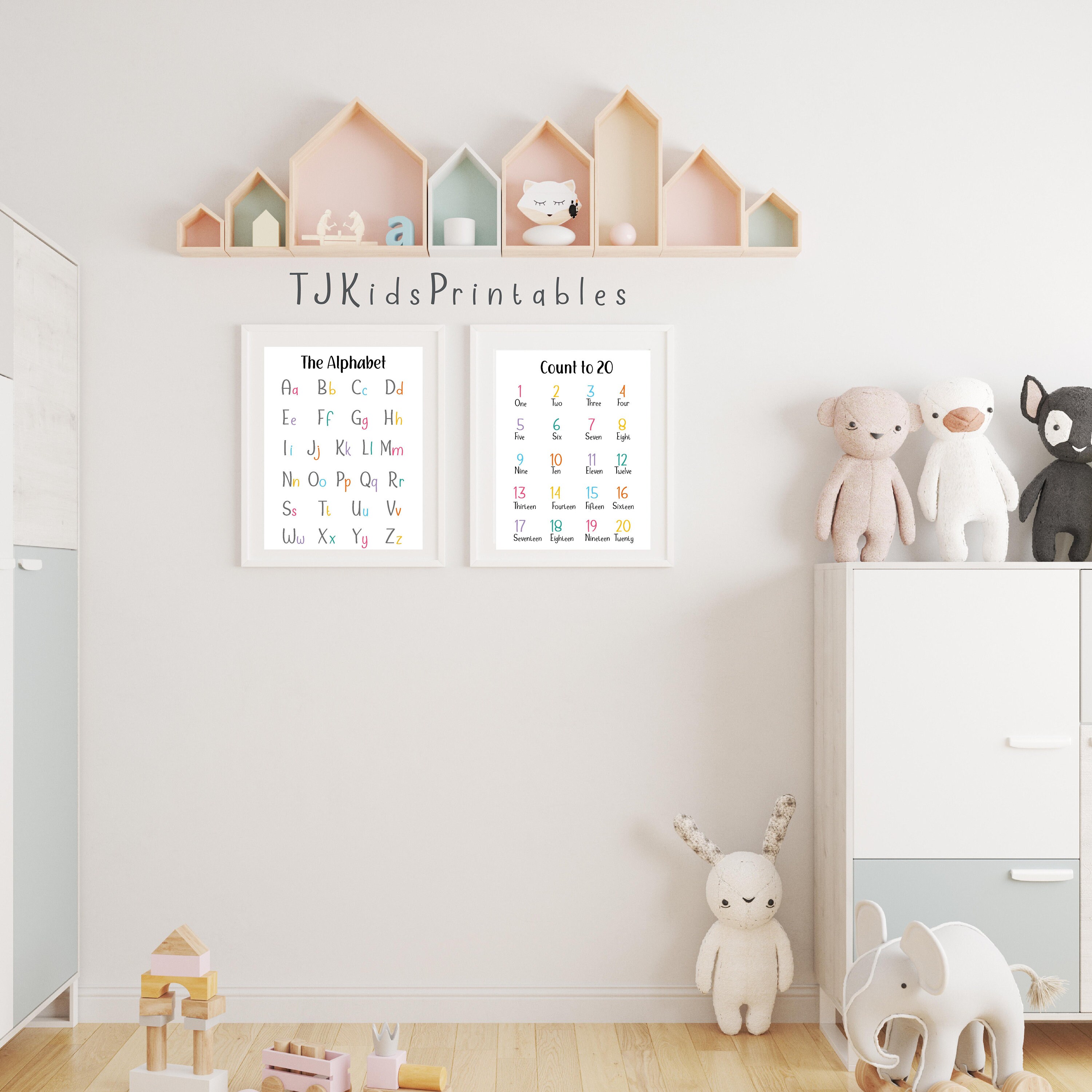 Numbers 1 to 20 Poster, Printable Wall Art, Educational Wall Art, Kids ...