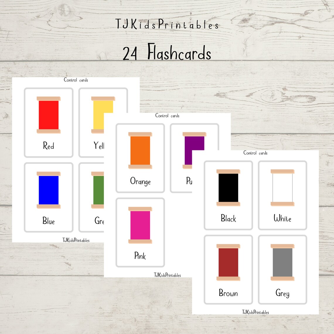 Colors Printable Flashcards Montessori 3 Part Cards Color | Etsy