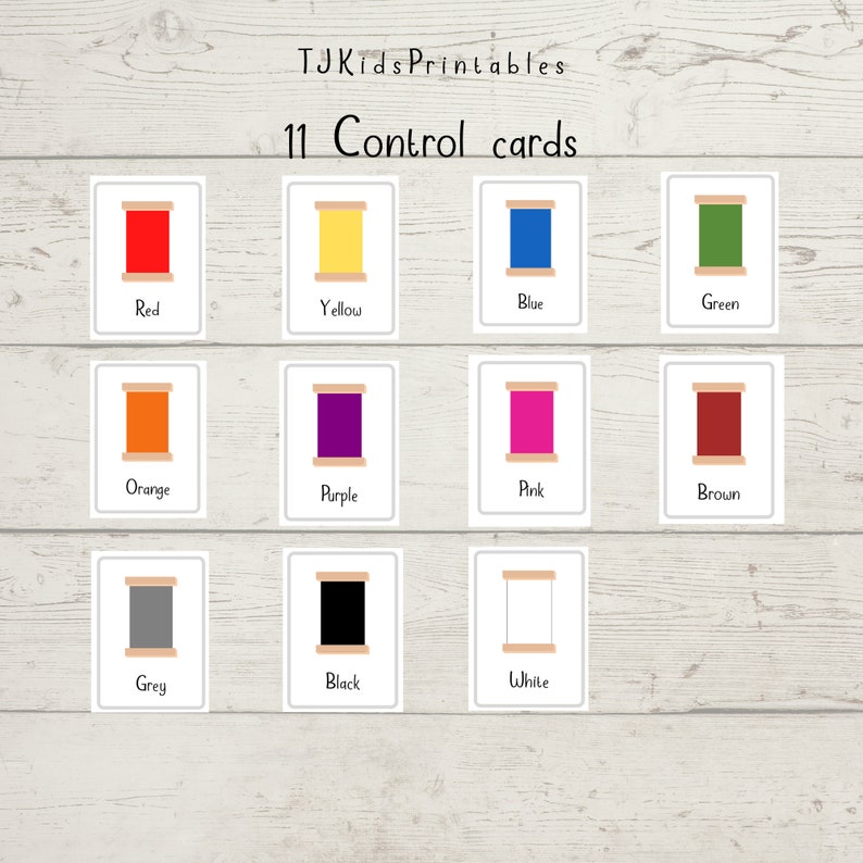 Colors Printable Flashcards Montessori 3 Part Cards Color - Etsy