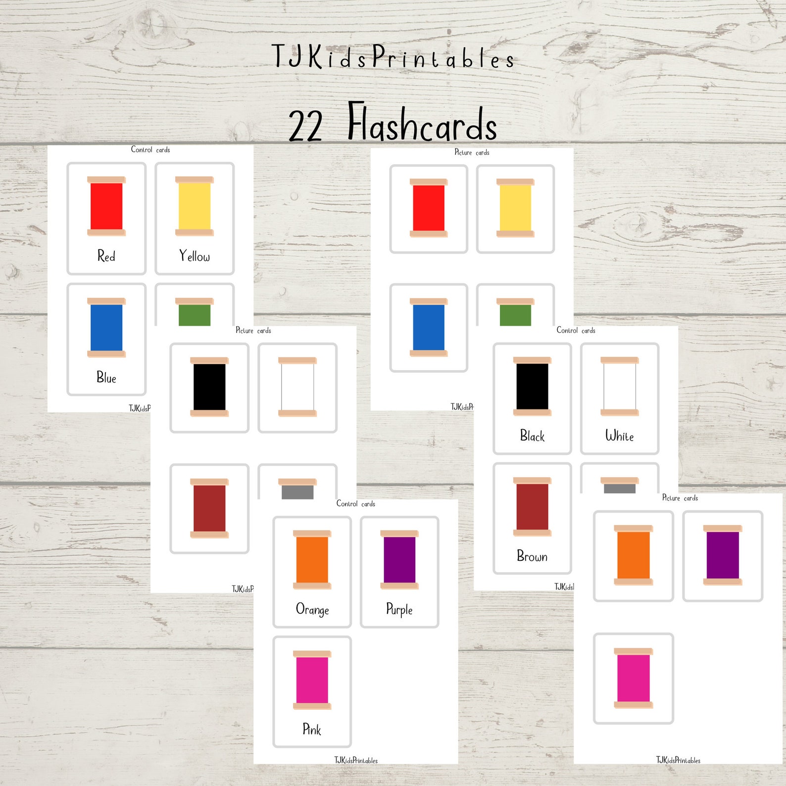 Colors Printable Flashcards, Montessori 3 Part Cards, Color Box Tablets ...