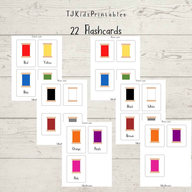 Colors Printable Flashcards, Montessori 3 Part Cards, Color Box Tablets ...