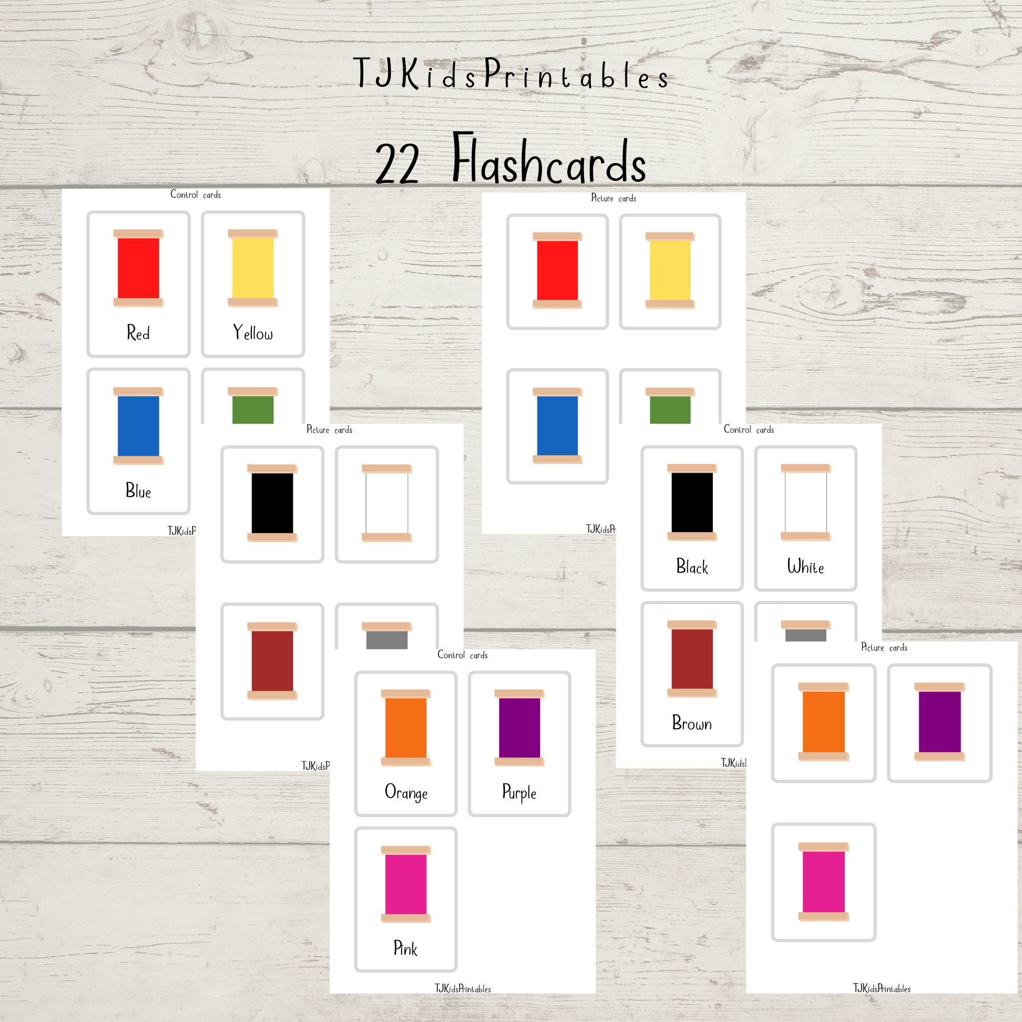 Colors Printable Flashcards, Montessori 3 Part Cards, Color Box Tablets ...