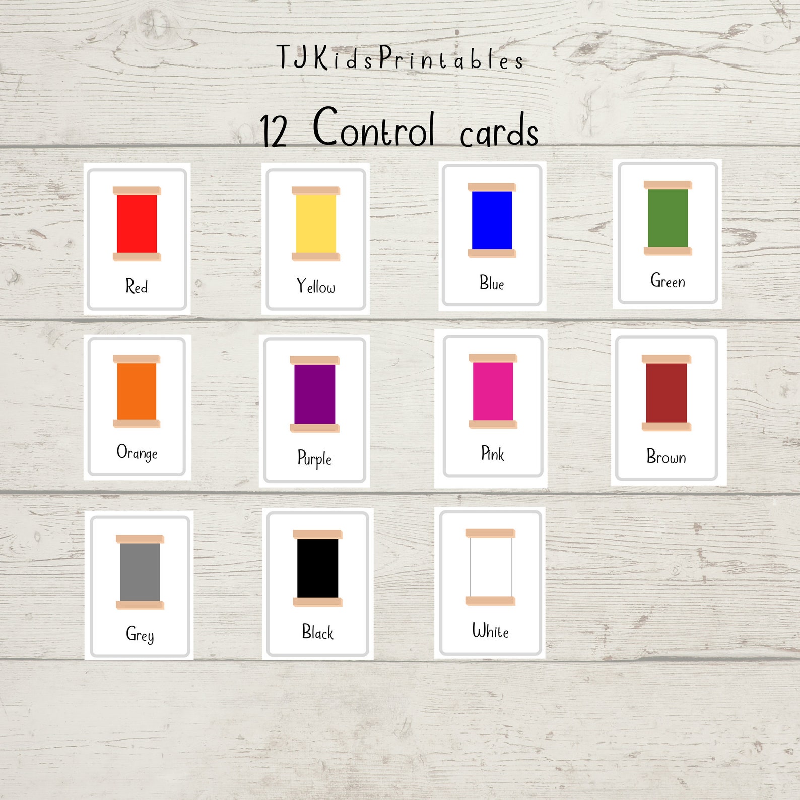 Colors Printable Flashcards Montessori 3 Part Cards Color | Etsy