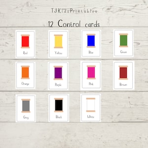 Colors Printable Flashcards Montessori 3 Part Cards Color | Etsy