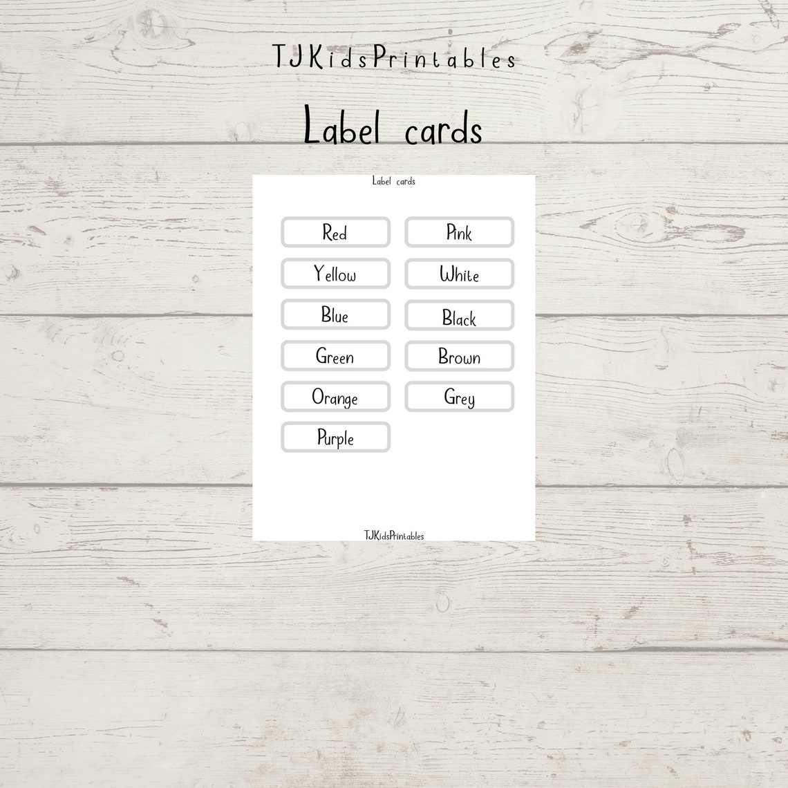 Colors Printable Flashcards Montessori 3 Part Cards Color | Etsy