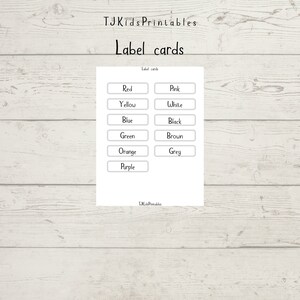 Colors Printable Flashcards Montessori 3 Part Cards Color | Etsy