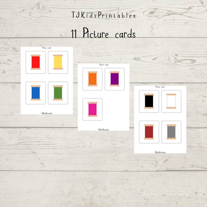 Colors Printable Flashcards, Montessori 3 Part Cards, Color Box Tablets ...