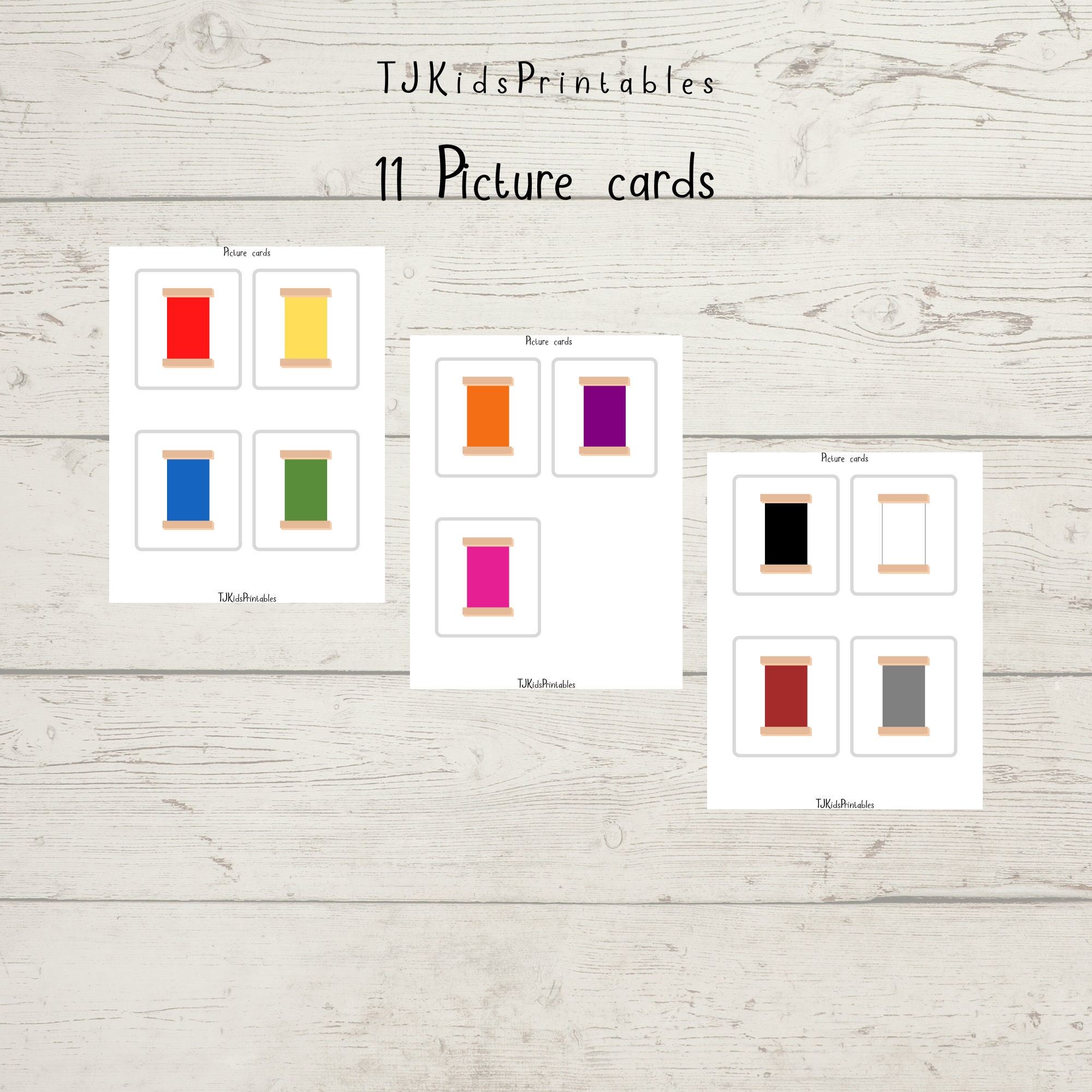 Colors Printable Flashcards, Montessori 3 Part Cards, Color Box Tablets ...