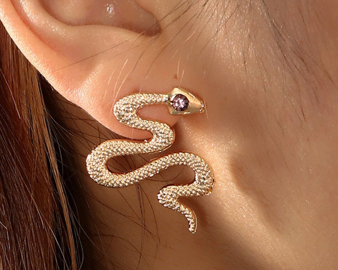 Boho Animal Earrings Gold Snake Earrings Exotic Earrings - Etsy
