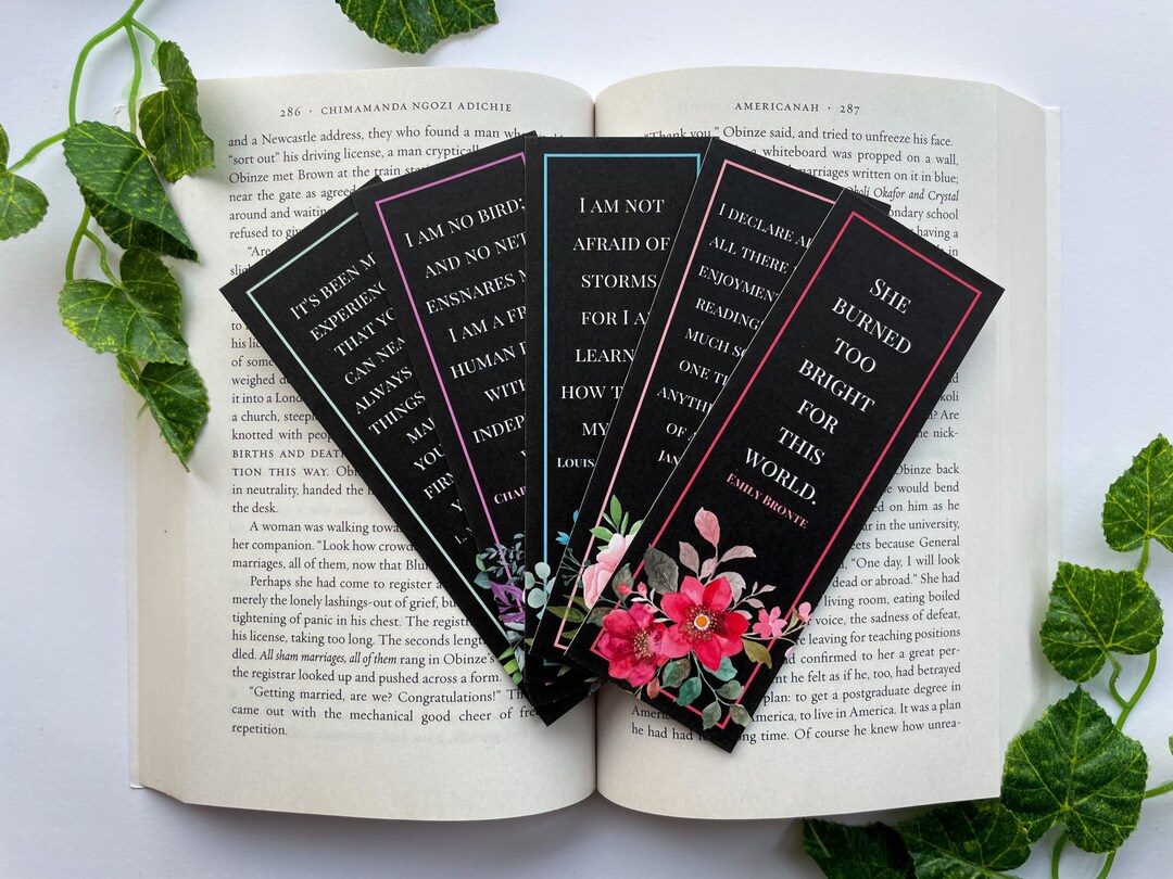 Female Authors Bookmarks Single or Set Classic Quotes Sustainable ...