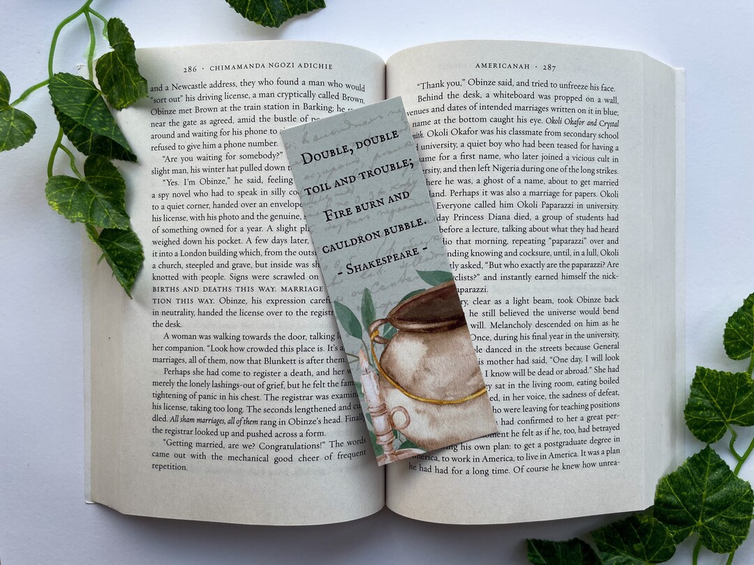 Macbeth Bookmark Cauldron William Shakespeare Bookmark Set Quote ...