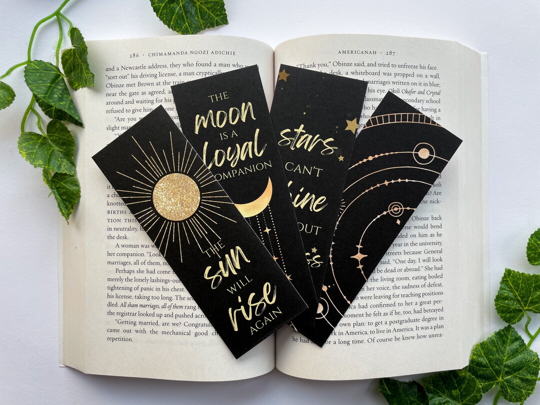 Celestial Bookmarks | Single or Set | Sun, Moon, Stars, Galaxy | Pretty ...