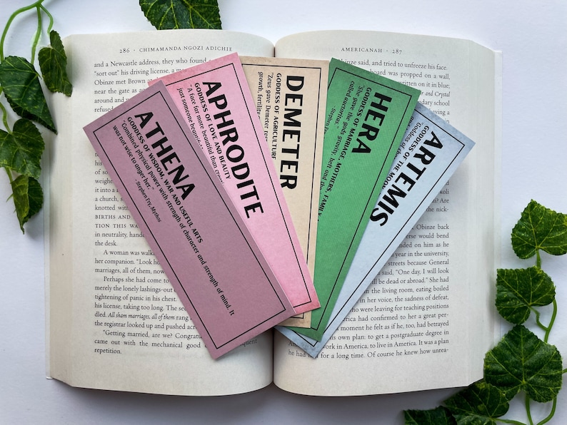 Greek Mythology Bookmark Set Gods and Goddesses Bookish Gift - Etsy