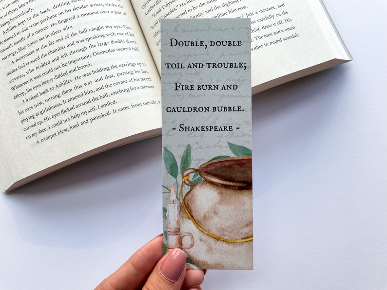 Macbeth Bookmark Cauldron William Shakespeare Bookmark Set Quote ...