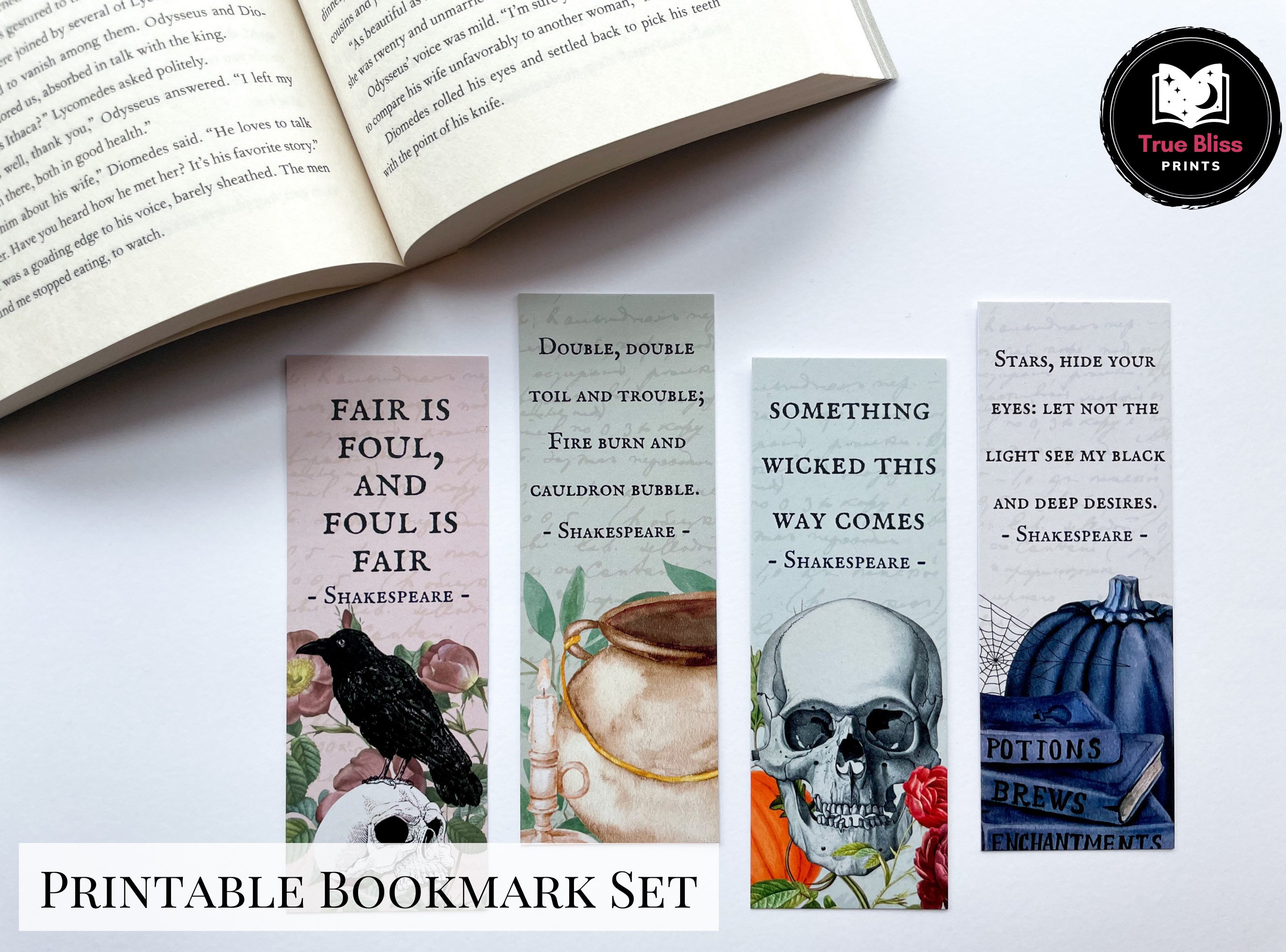 Macbeth Printable Bookmark Set Shakespeare Gift for - Etsy UK