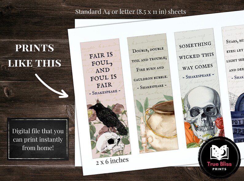 Macbeth Printable Bookmark Set Shakespeare Gift for Readers - Etsy