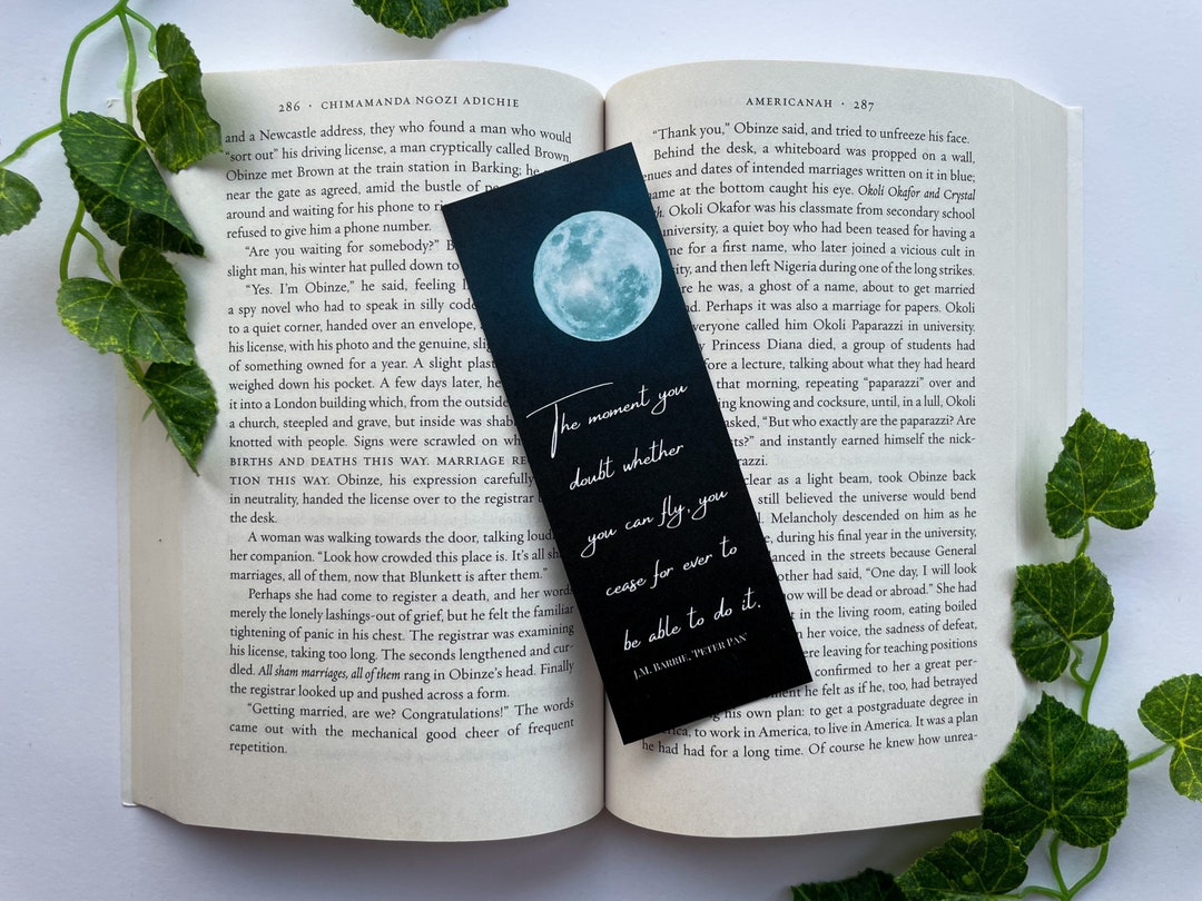 Peter Pan Bookmark | J.M. Barrie | Inspirational Quote | Cosy Book Gift ...