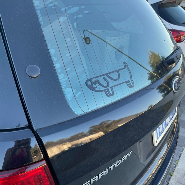 Bluey Long Dog Car Decal - Etsy Denmark