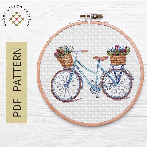 Bicycle Cross Stitch - Etsy