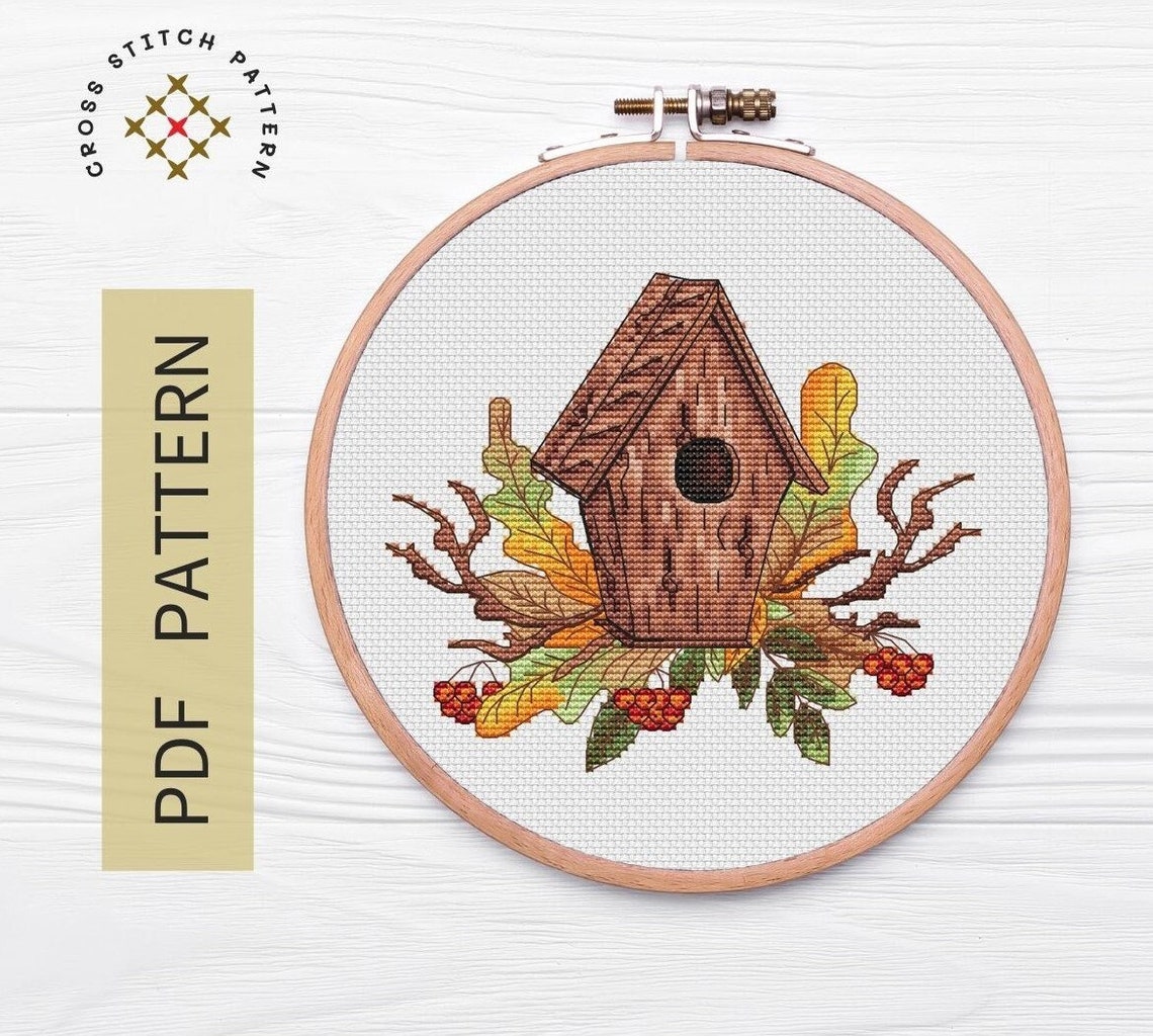 Bird House Cross Stitch Pattern House Cross Stitch Pattern - Etsy