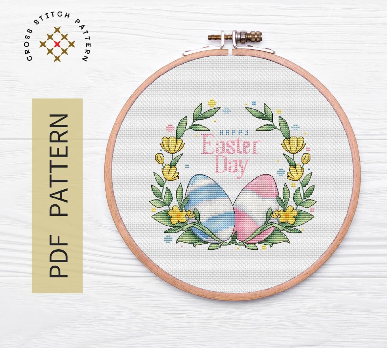 Easter Cross Stitch Pattern PDF Easter Flowers Cross Stitch - Etsy