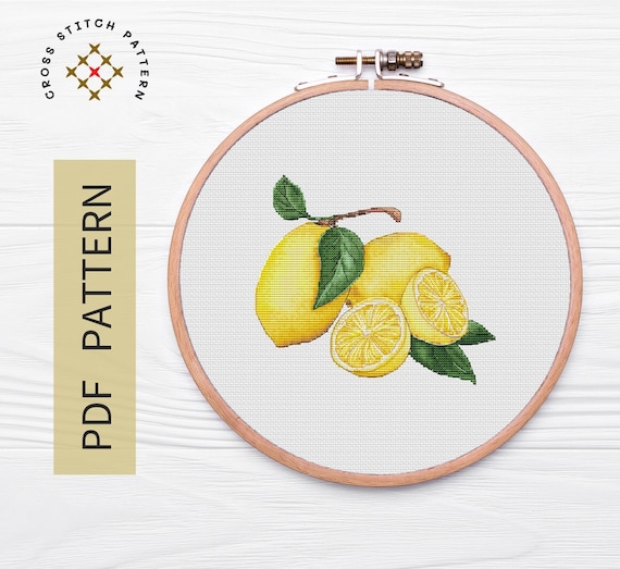 Lemons Cross Stitch Pattern PDF Lemon Embroidery Instant - Etsy